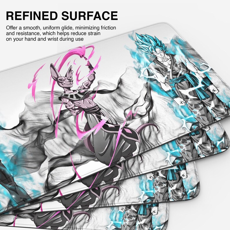 Dragon Ball Z Anime Desk Mat Goku, Vegeta & Beerus Gaming Mouse Pad ...