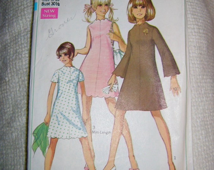 Vintage 60's A Line Sewing Pattern. Simplicity. Size 9/10. No. 7938 ...