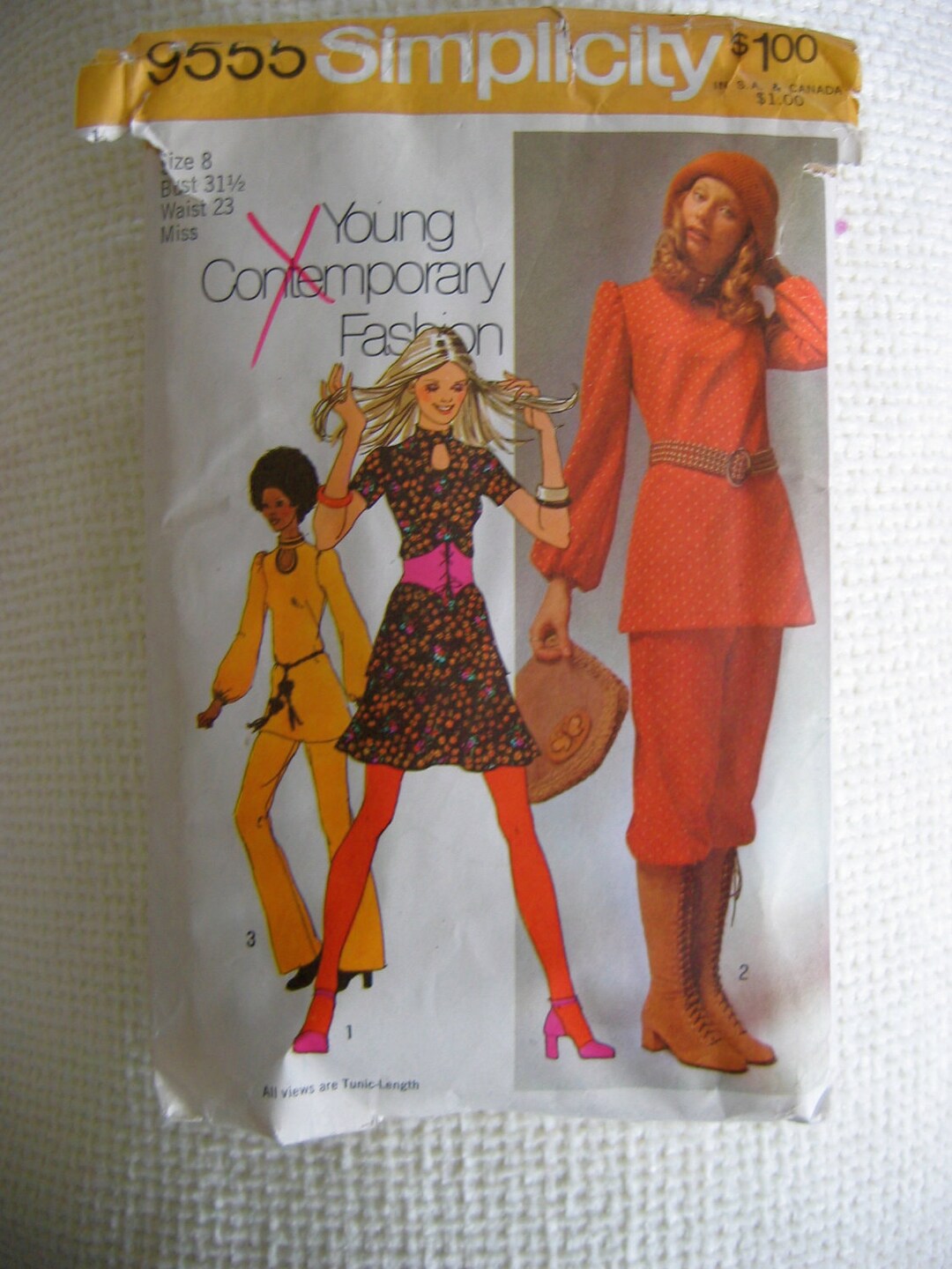 Vintage 70's Pants, Knickers, Tunic & Mini-skirt Sewing Pattern ...