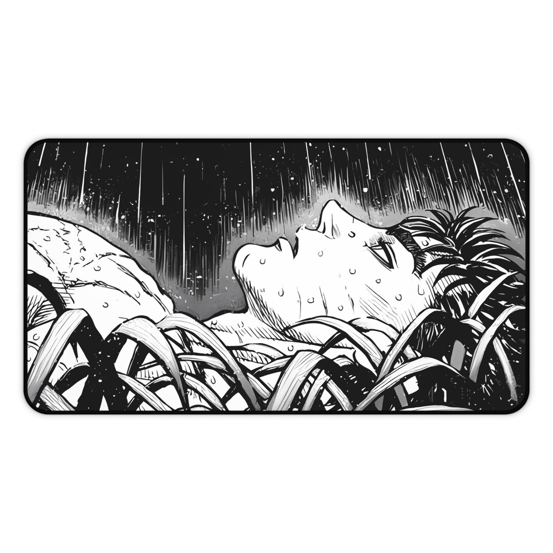 Vagabond Musashi Miyamoto Mousepad | Rain Scene Samurai Desk Mat ...
