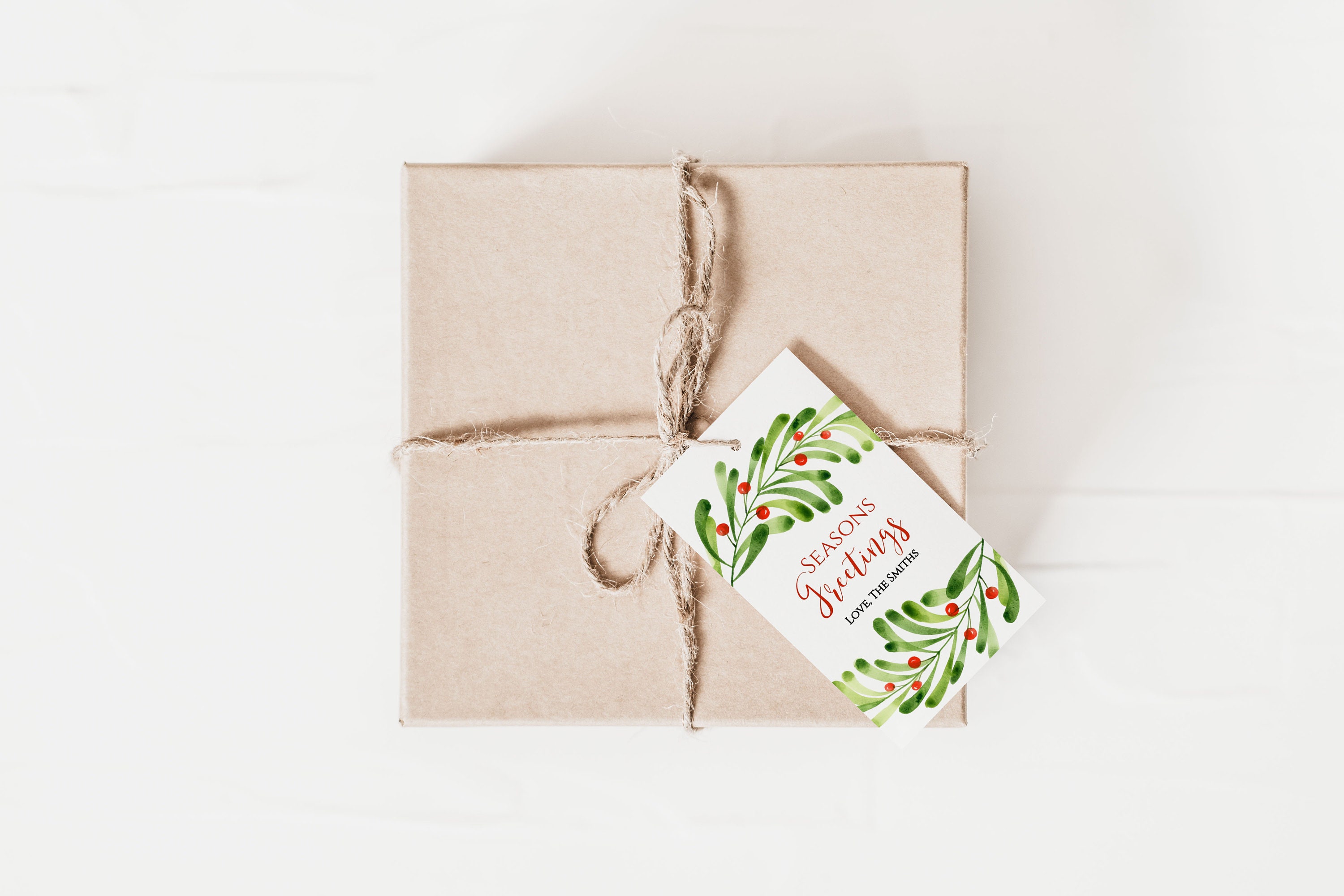 Printable Christmas Gift Tag Pine Editable Gift Tags Digital - Etsy