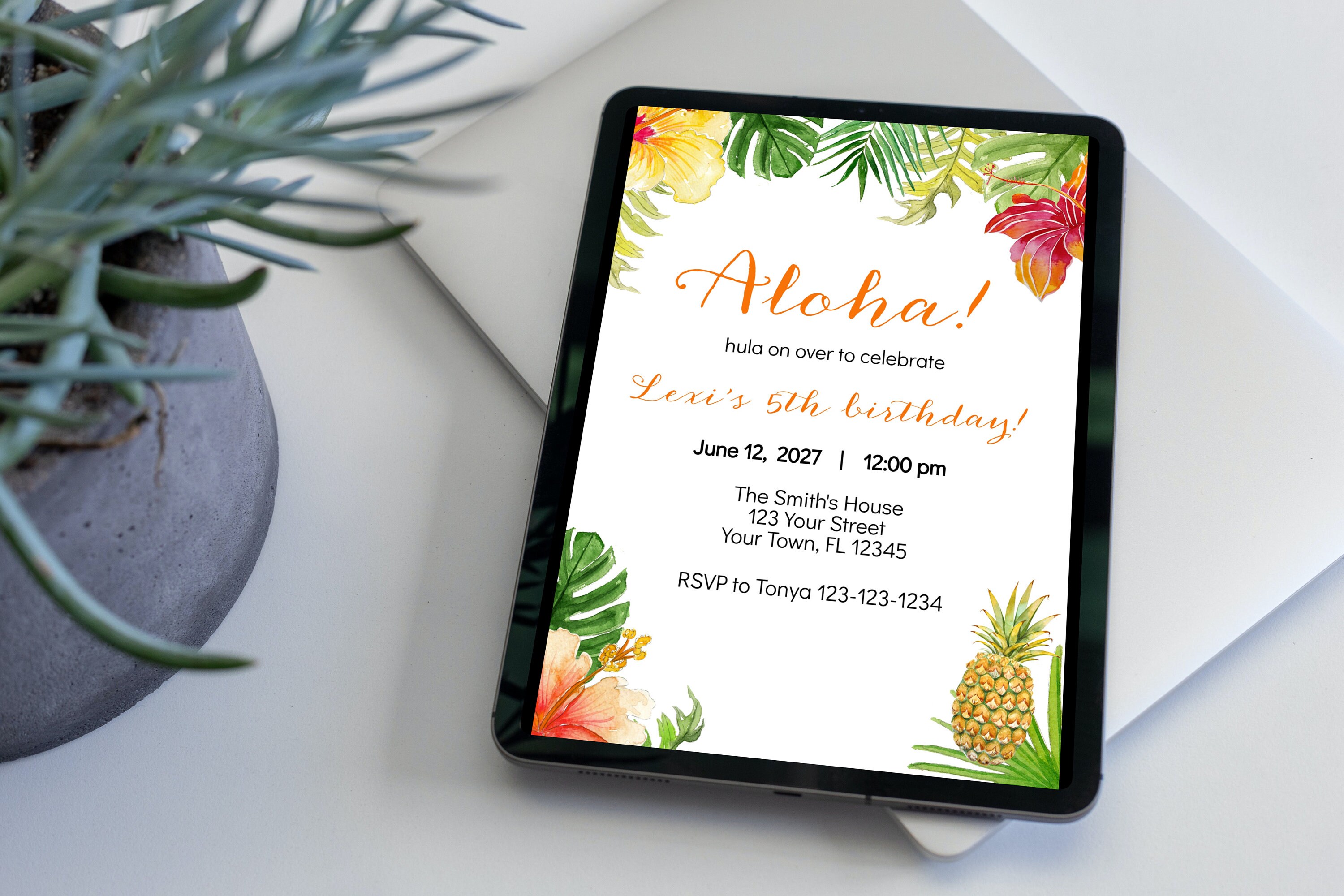Aloha Luau Birthday Invitation Template, Shower Invite, Beach Invite ...
