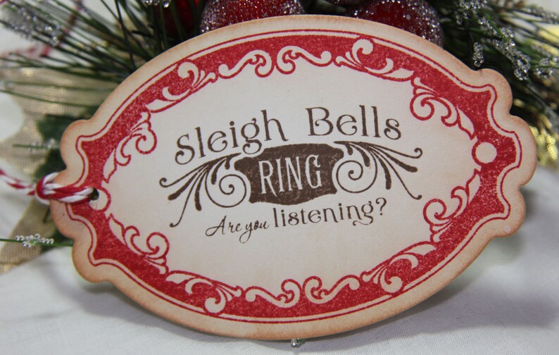 Sleigh Bells Christmas Gift Tags - Etsy