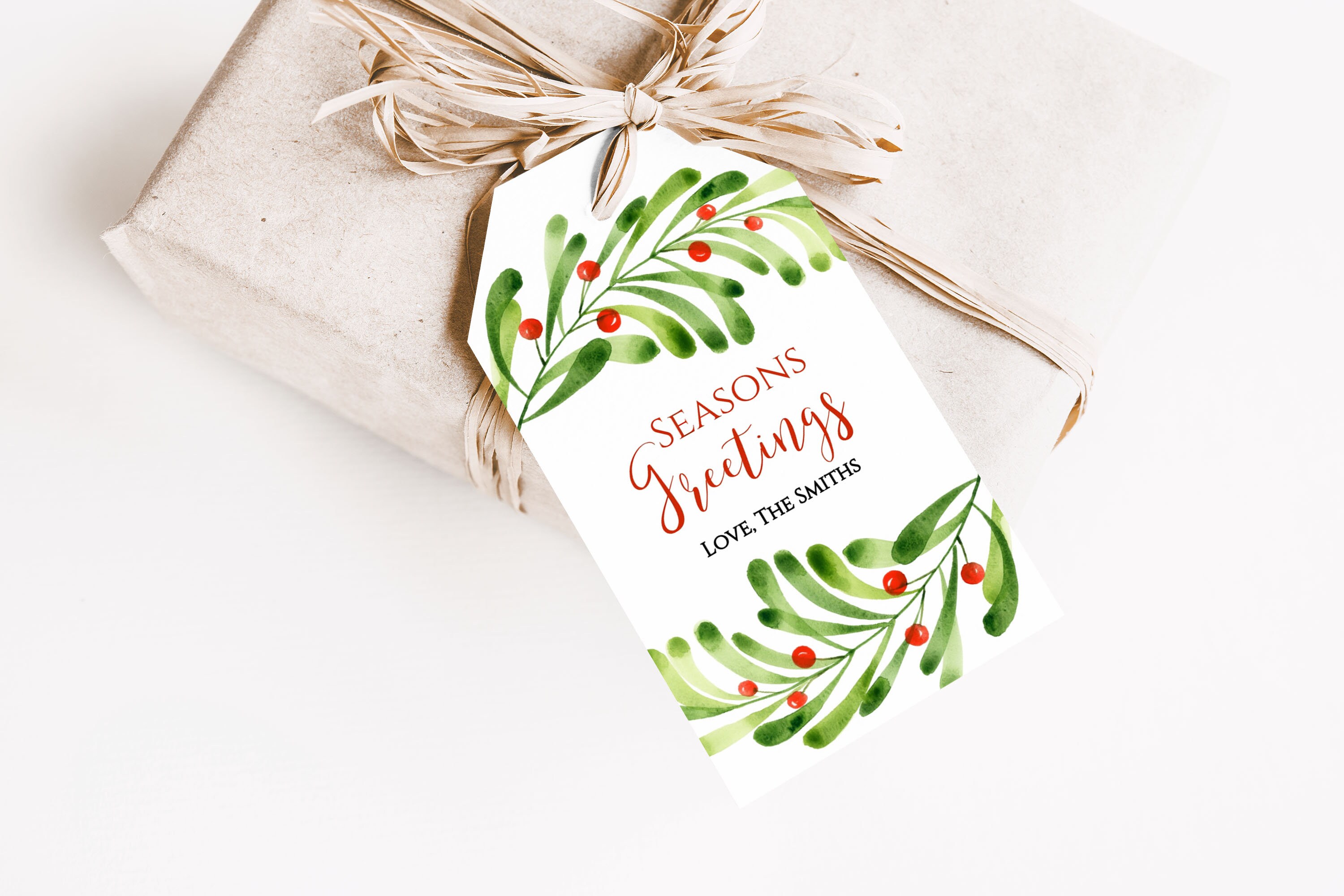 Printable Christmas Gift Tag Pine Editable Gift Tags Digital - Etsy