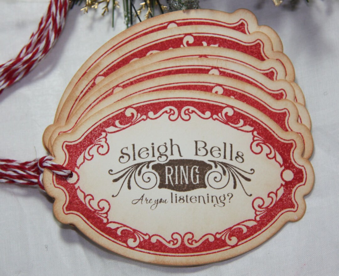 Sleigh Bells Christmas Gift Tags - Etsy