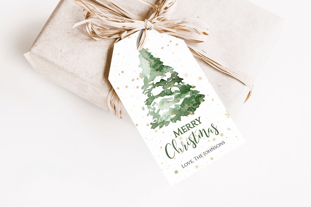 Printable Christmas Gift Tag, Christmas Tree Editable Gift Tags ...