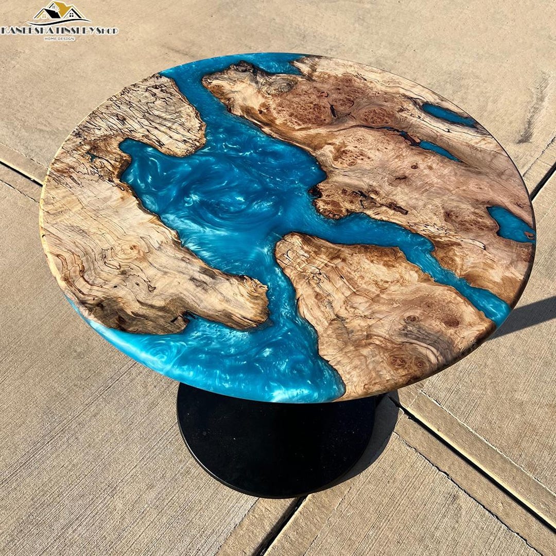 Epoxy River Dining Table Bistro Table Side/end Pub Table Cherry Burl ...