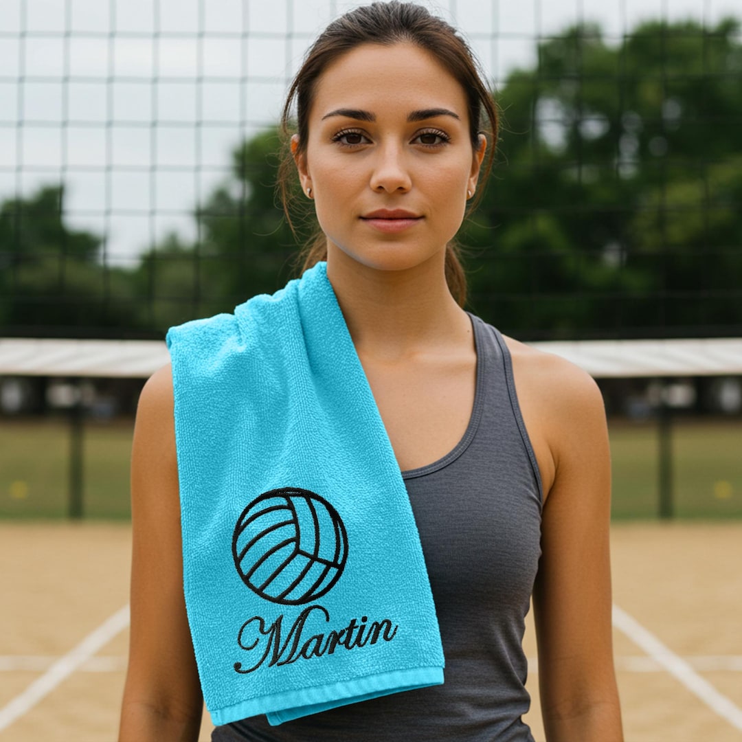 Personalised Netball Towel for Women – Custom Embroidered Name & Text ...