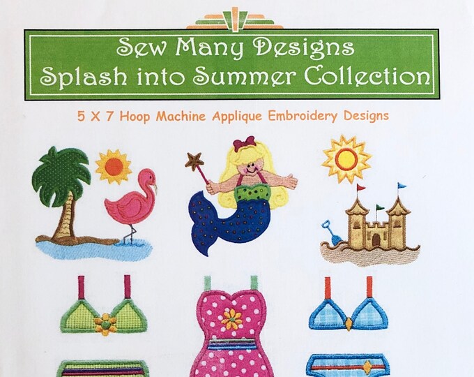 Summer Machine Embroidery Design CD, Machine Embroidery Design by Sew ...