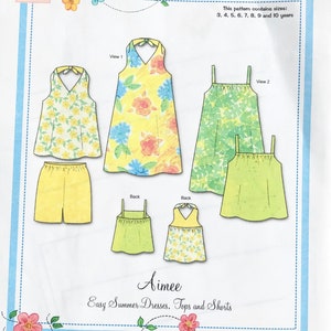 Summer Dress Sewing Pattern for Girls, Bonnie Blue Designs, 135 Aimee ...