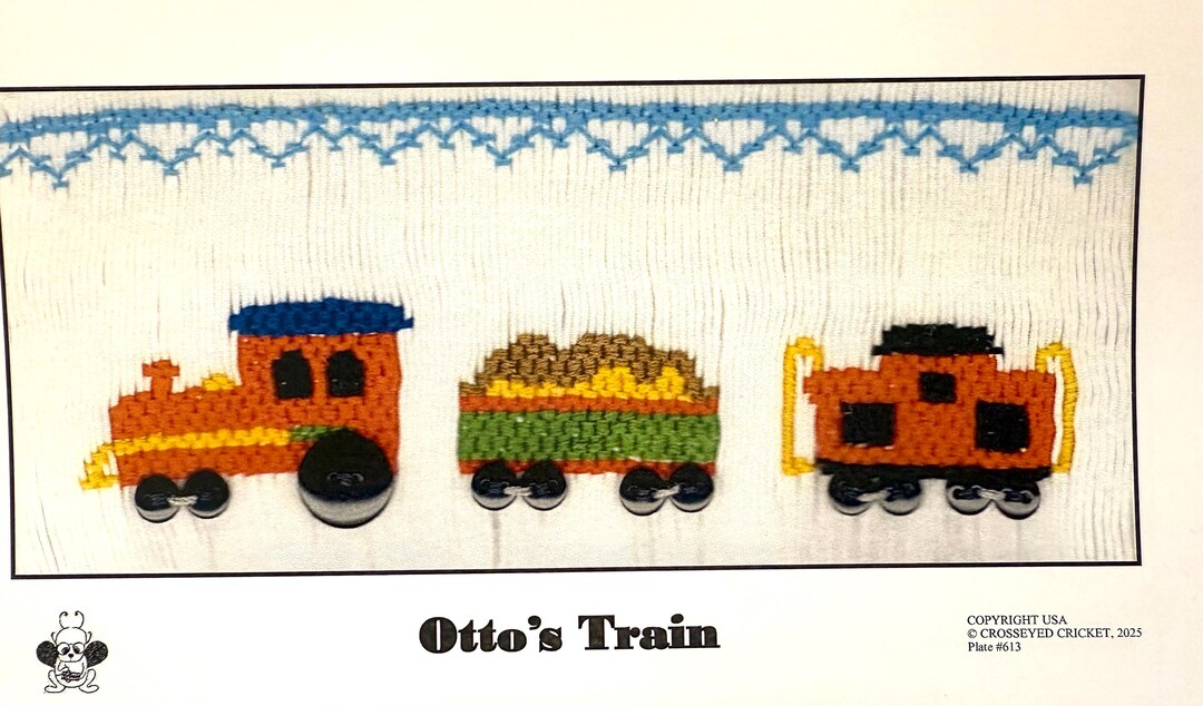 Otto’s Train Smocking Plate by Crosseyed Cricket, Train Smocking - Etsy