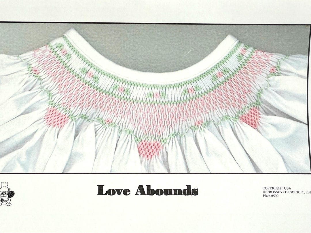 Smocking Plate by Crosseyed Crickets "love Abounds”, Heart Smocking ...