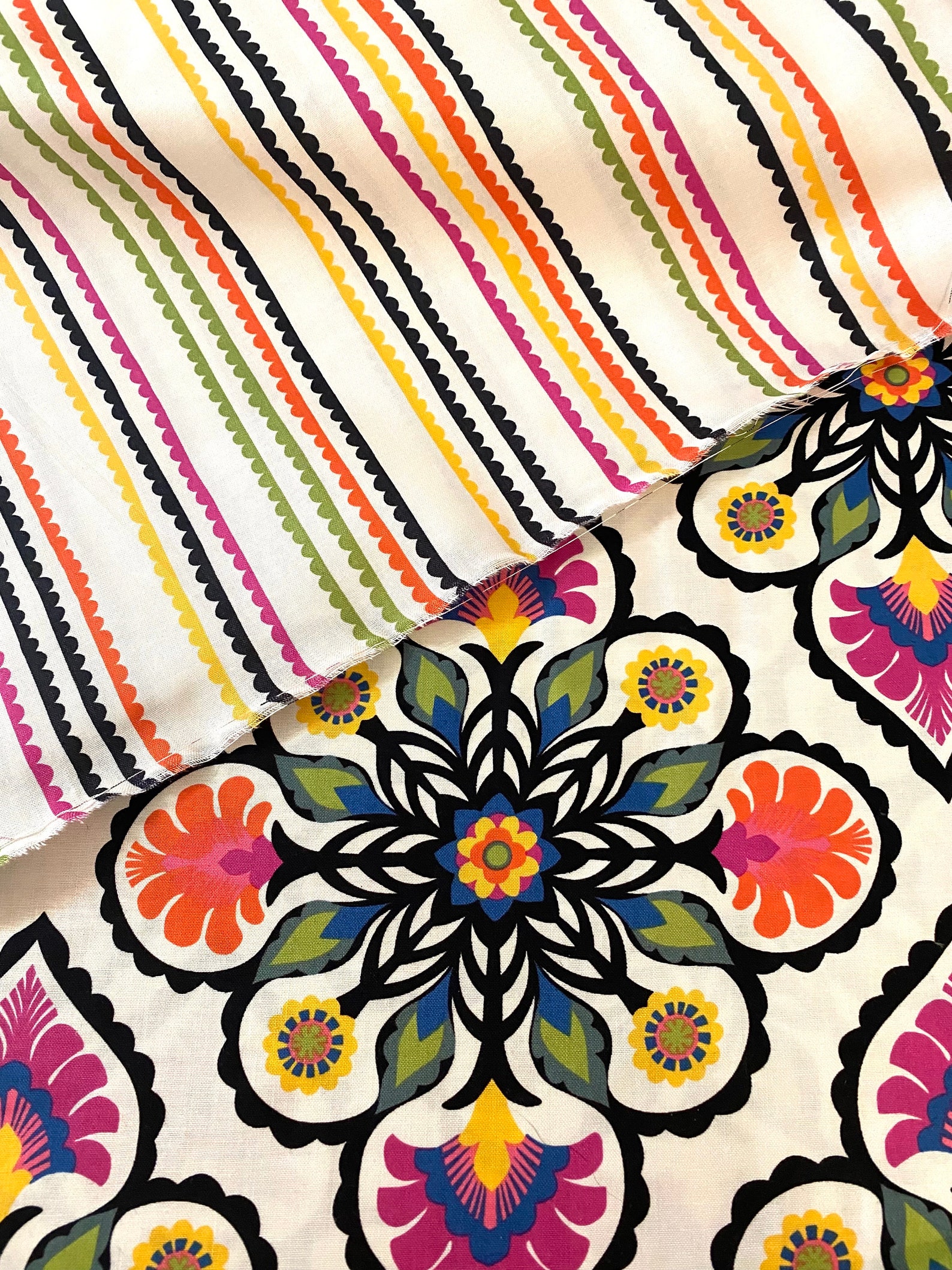 Dear Stella Multicolored Stripe Cotton Fabric: Vibrant Summer Sewing ...