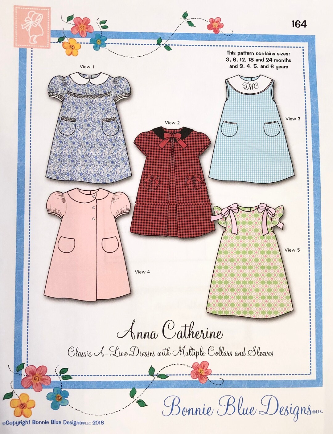 Bonnie Blue Designs 164 Anna Catherine, Classic A-line Dress Pattern ...
