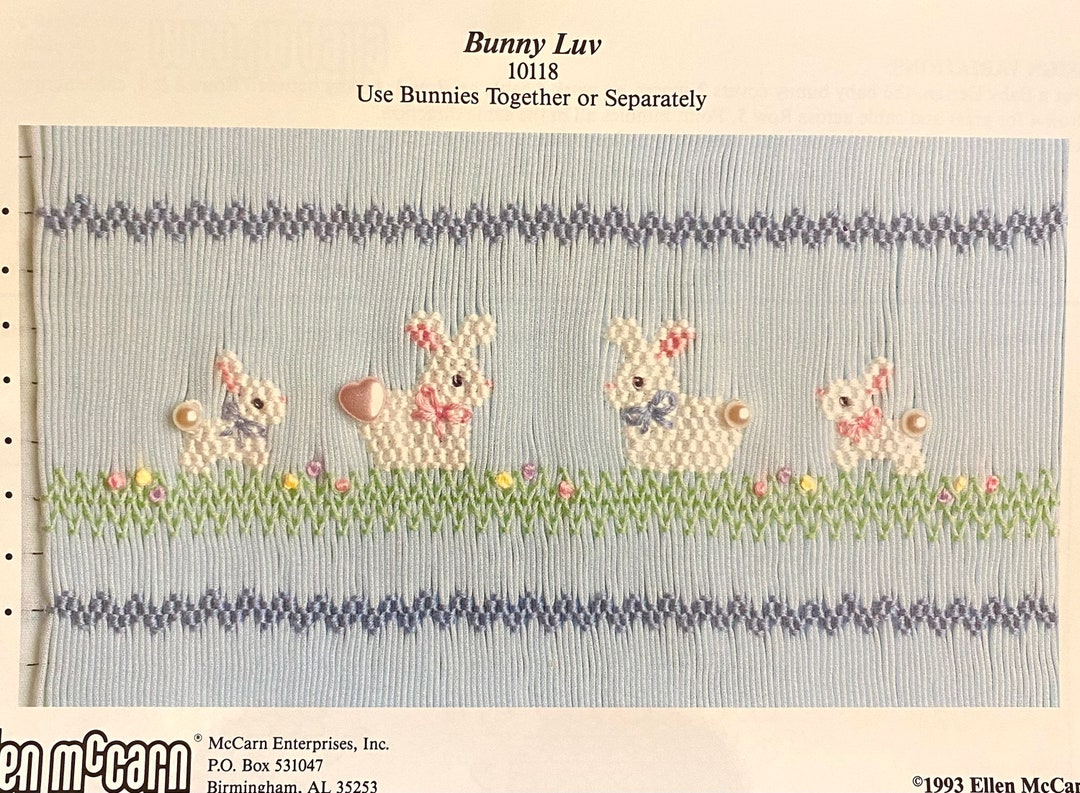 Smocking Plate "bunny Luv” by Ellen Mccarn, Easter Smocking, Bunny ...
