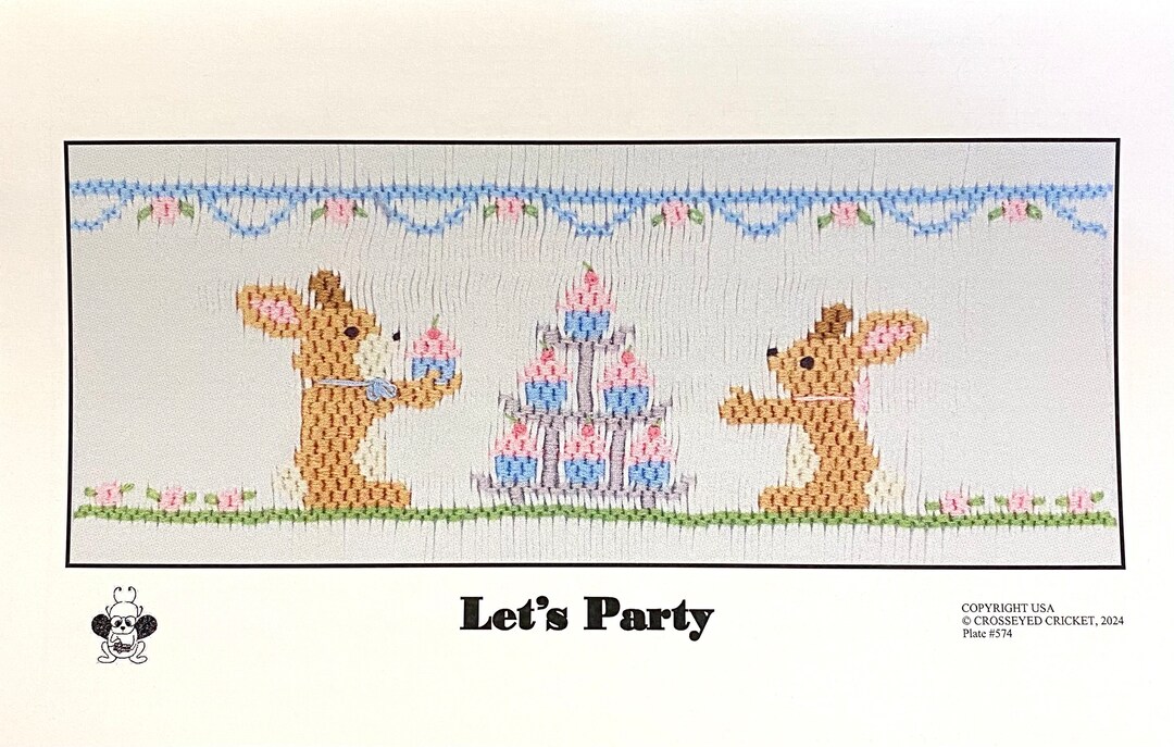 Smocking Plate by Crosseyed Cricket "let’s Party", Easter Smocking ...