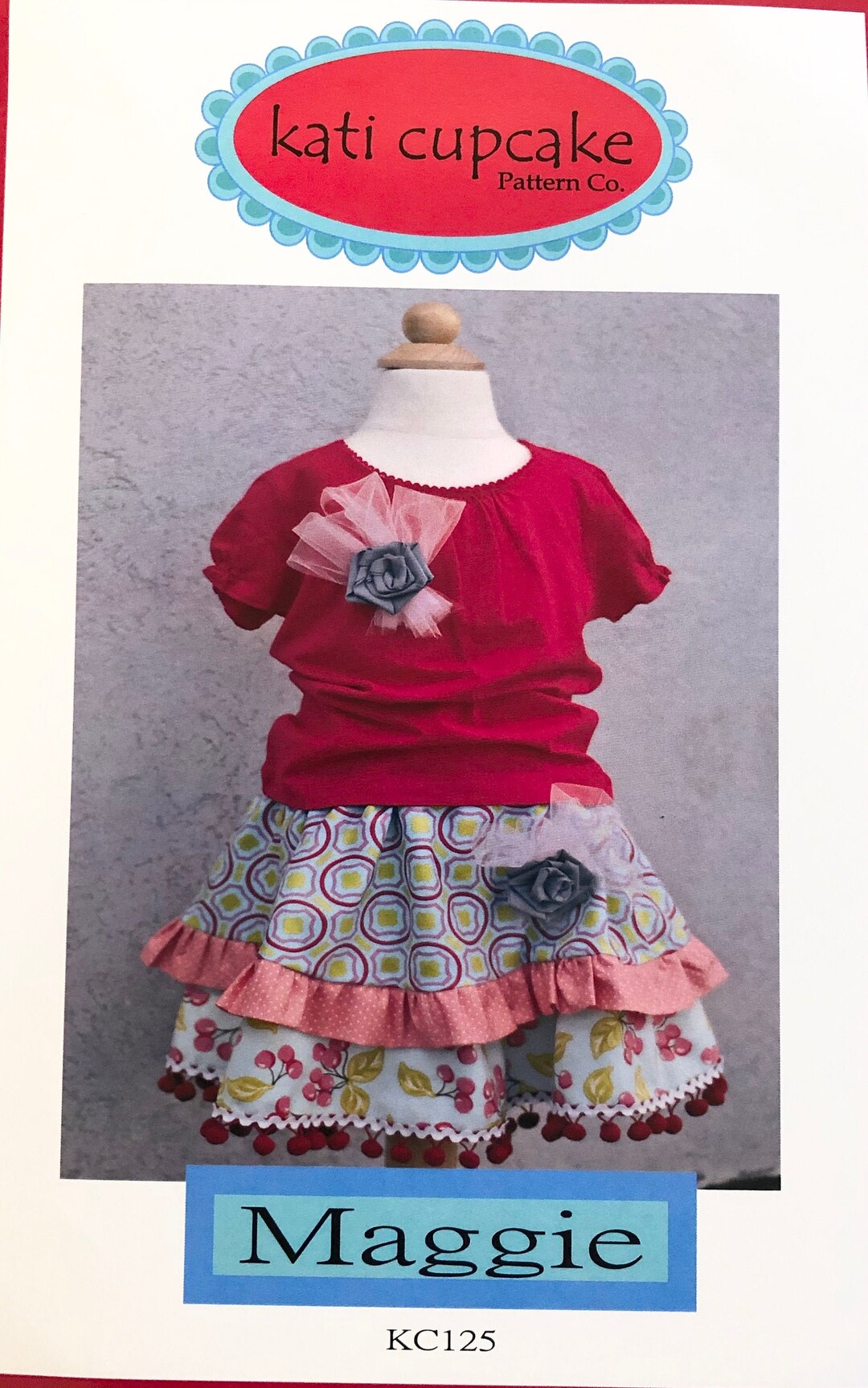 Double Ruffle Skirt Sewing Pattern for Girls, Maggie KC125 by Kati ...