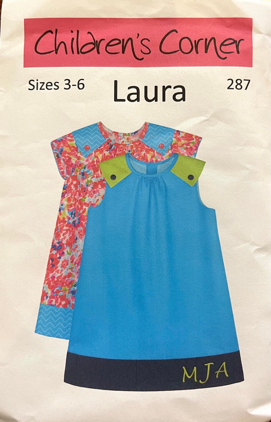 Children's Corner Pattern 287 Laura, Sizes 3-6, Dress Pattern, Top ...