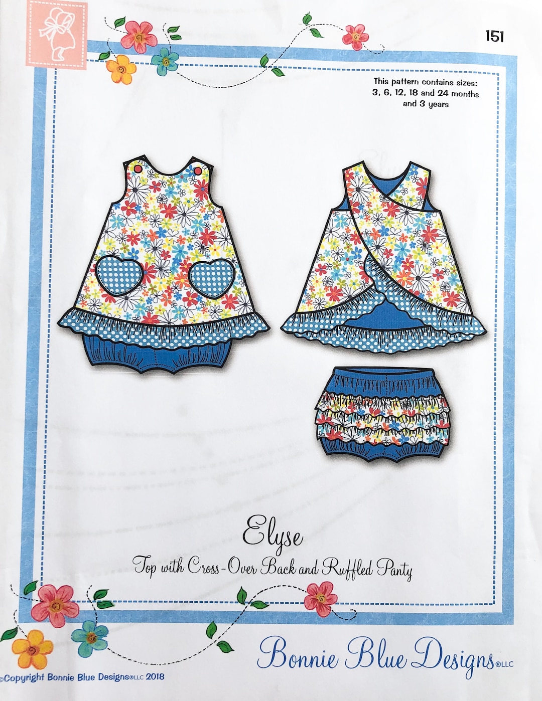Bonnie Blue Designs 151 Elyse Top With Cross Over Back Pattern and ...