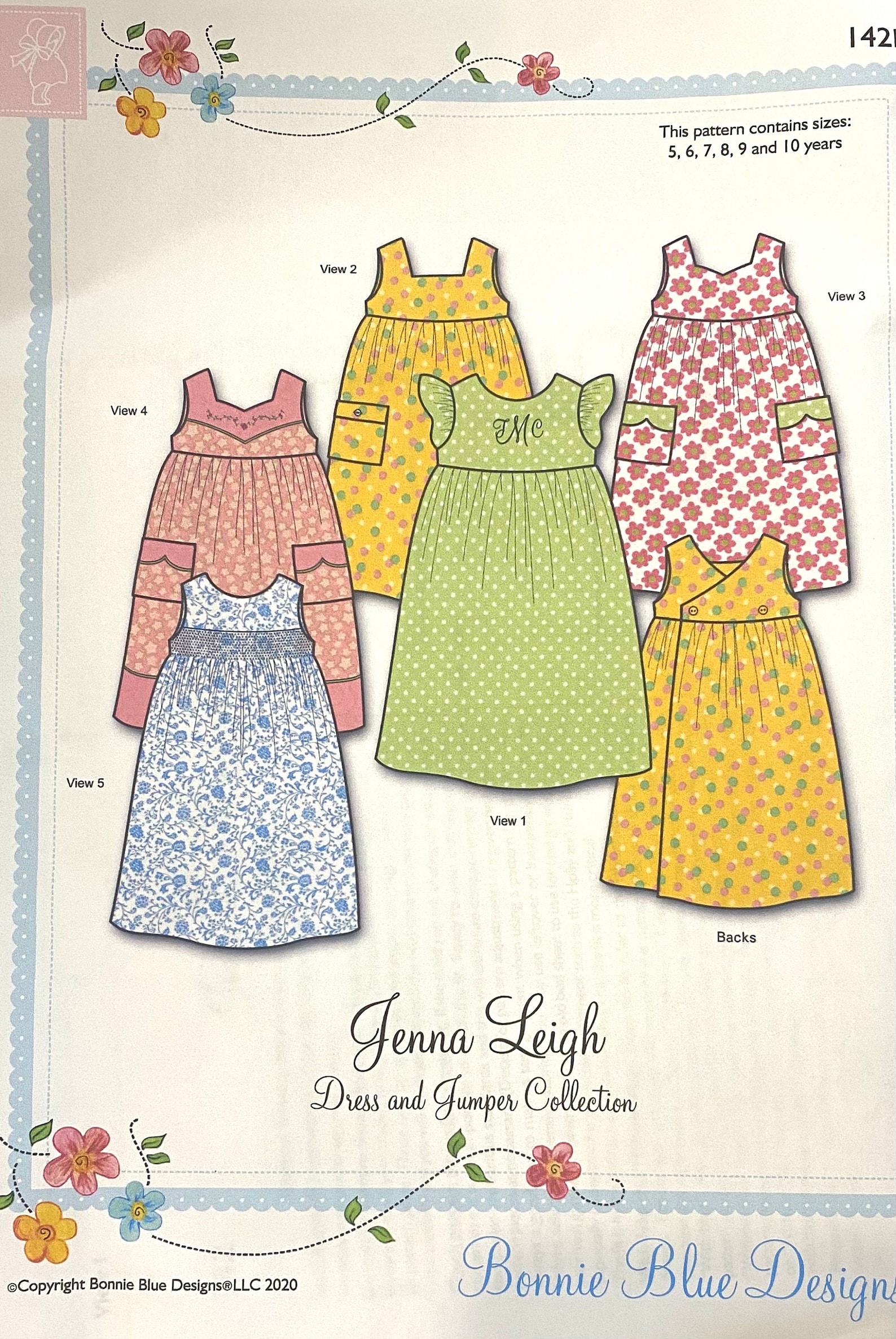Bonnie Blue Designs 142 Jenna Leigh, Dress and Jumper Pattern, Girls ...