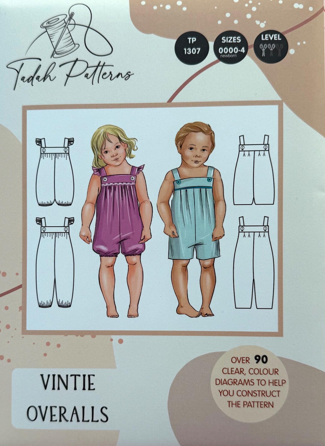 Children’s Overalls Sewing Pattern, Overall Pattern for Girls & Boys ...