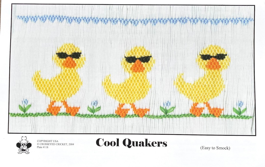 Smocking Plate by Crosseyed Crickets "cool Quackers”, Duck Smocking ...