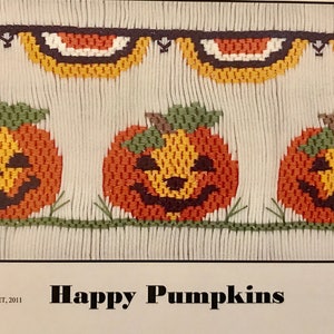 Smocking Plate Happy Pumpkins by Crosseyed Cricket - Etsy