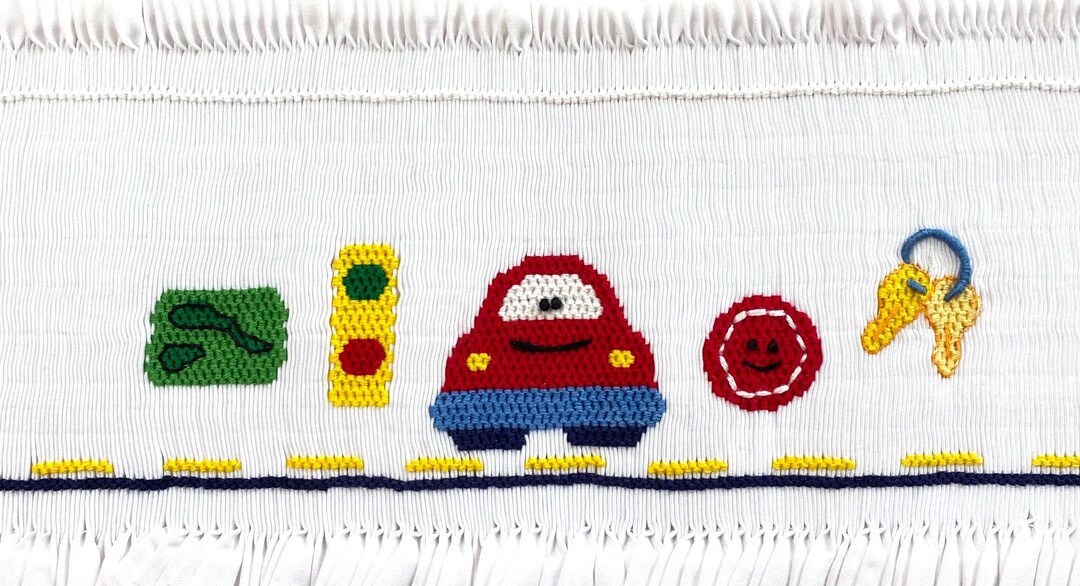 Smocked Inset Car Ready to Use Smocked Inset, Baby Toy Smocking - Etsy