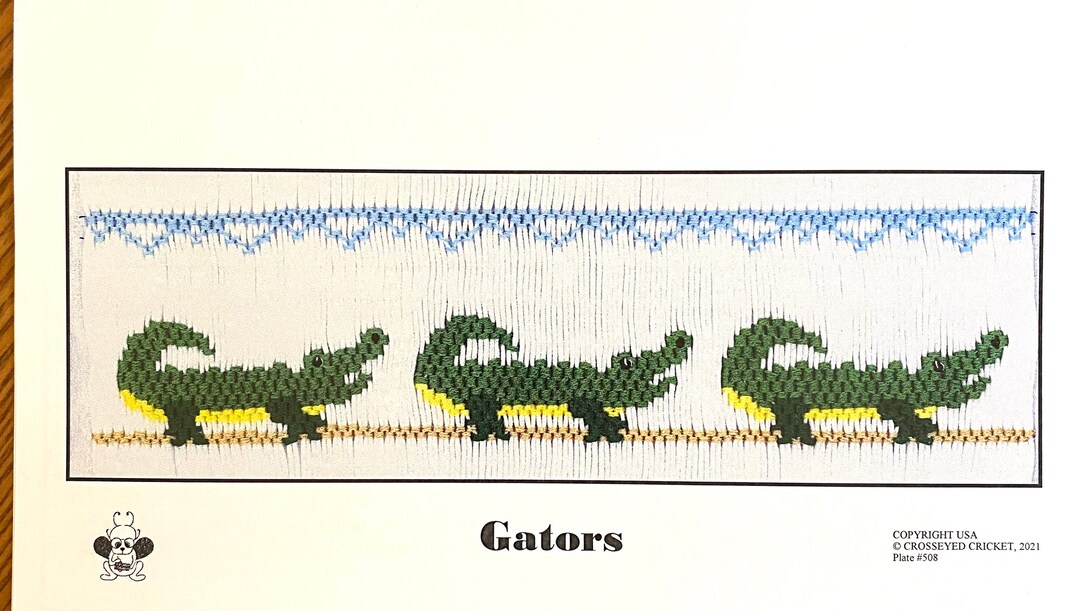 Gators Smocking Plate by Crosseyed Cricket - Etsy