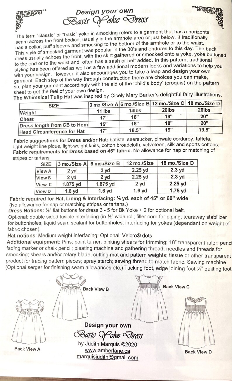 Design Your Own Basic Yoke Dress by Judith Marquis Sewing - Etsy