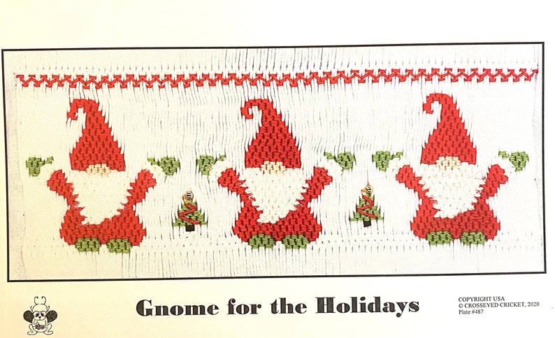 Gnome for the Holidays Smocking Plate by Crosseyed Cricket - Etsy