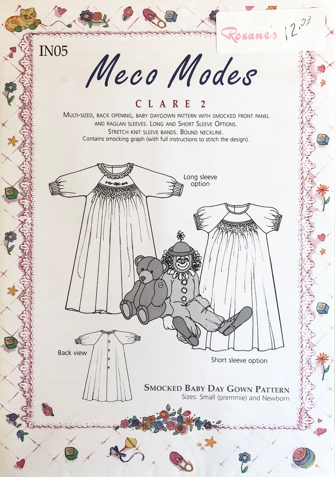 Smocked Baby Daygown Pattern, Meco Modes Clare II (IN05) - Etsy