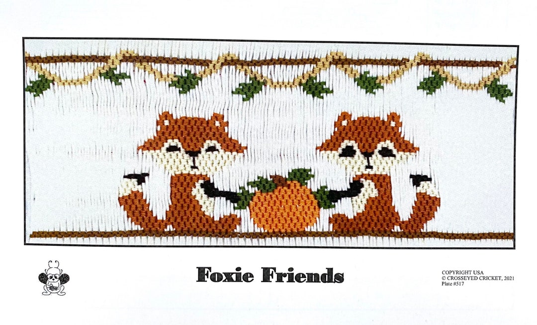 Smocking Plate by Crosseyed Crickets "foxie Friends” - Etsy