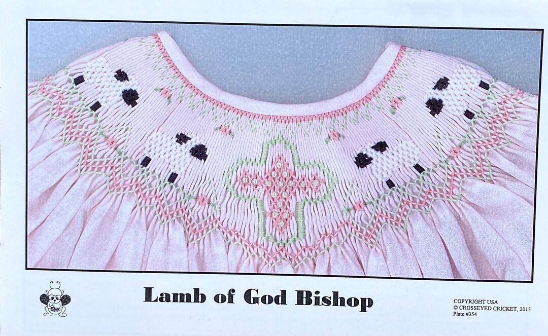 Smocking Plate by Crosseyed Crickets "lamb of God Bishop”, Cross ...
