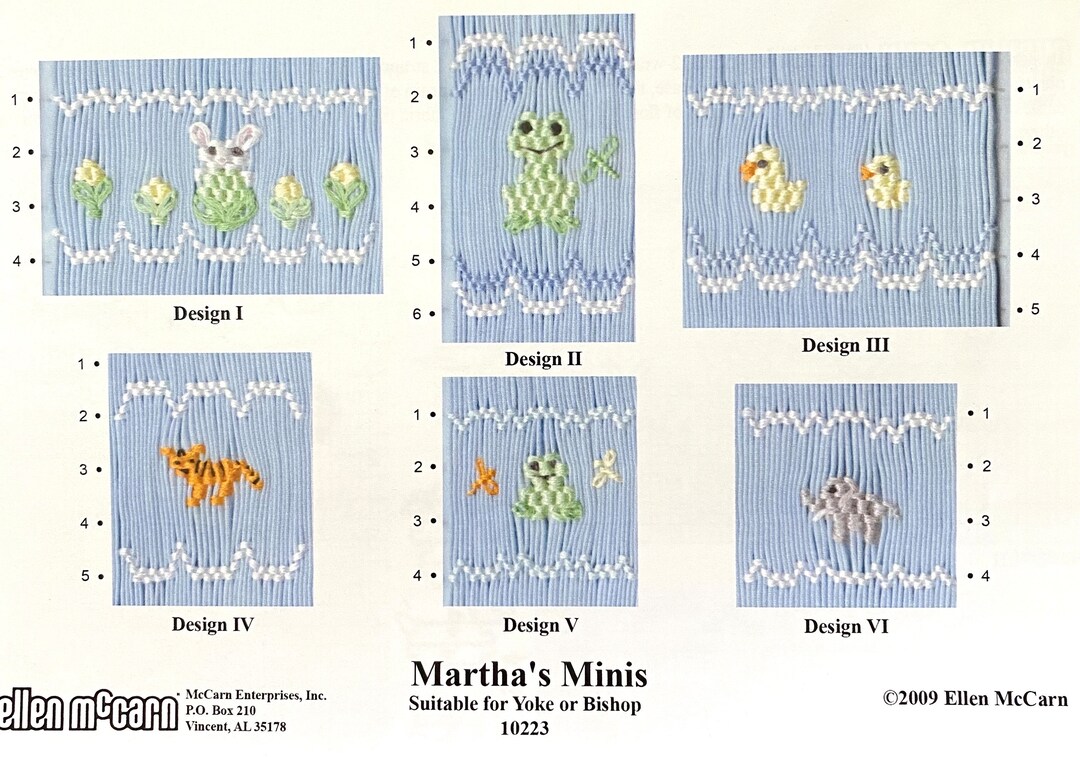 Smocking Plate Martha’s Minis by Ellen Mccarn, Baby Smocking, Tiny Smocking - Etsy