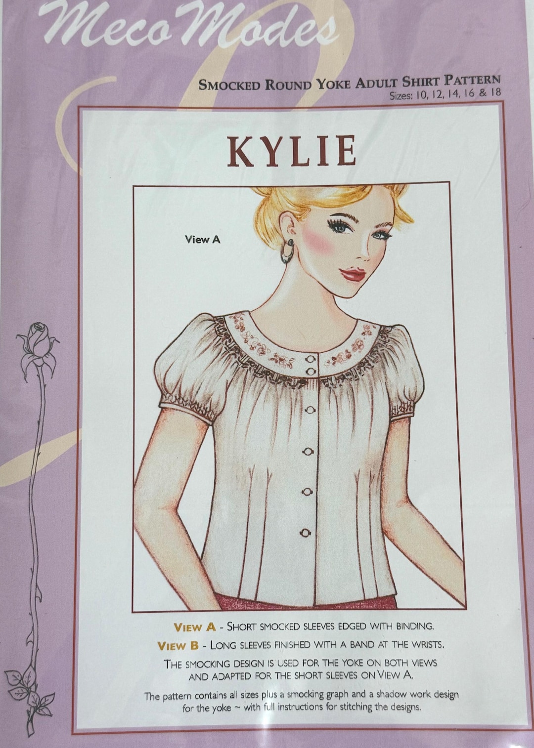 Women’s Smocked Round Yoke Blouse Pattern, Meco Modes Adult Pattern - Etsy