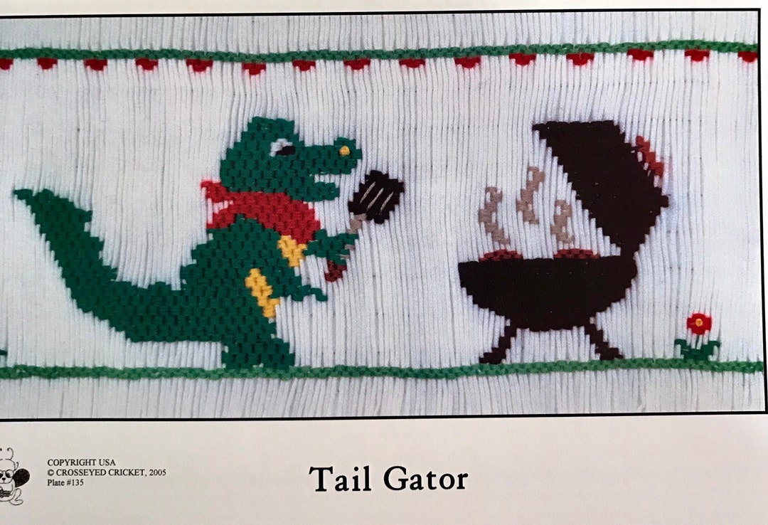 Smocking Plate "tail Gator" by Crosseyed Cricket - Etsy