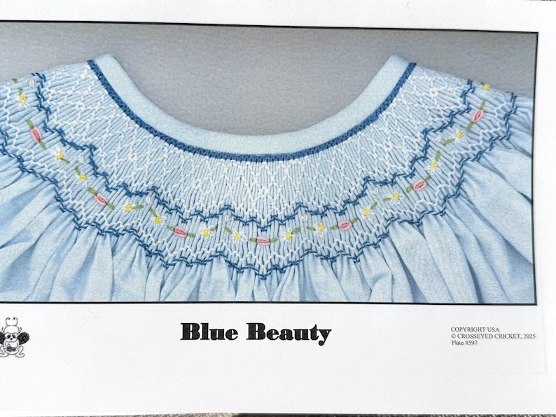 Blue Beauty Bishop Smocking Plate, Crosseyed Crickets (paper Pattern ...