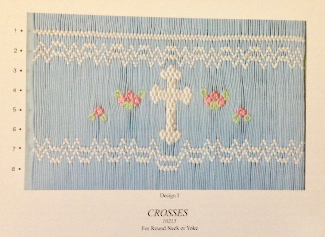Smocking Plate "crosses" by Ellen Mccarn, Cross Smocking, Baptismal ...