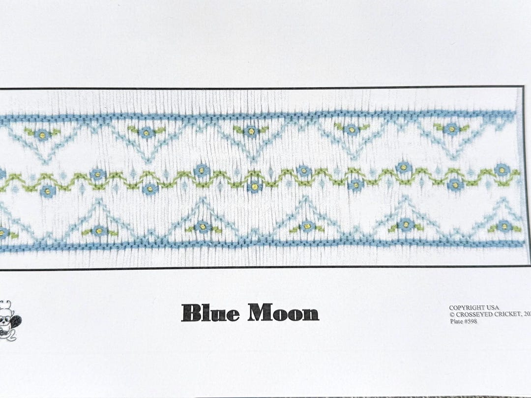 Blue Moon Smocking Plate by Crosseyed Cricket, Baby Smocking, Blue ...