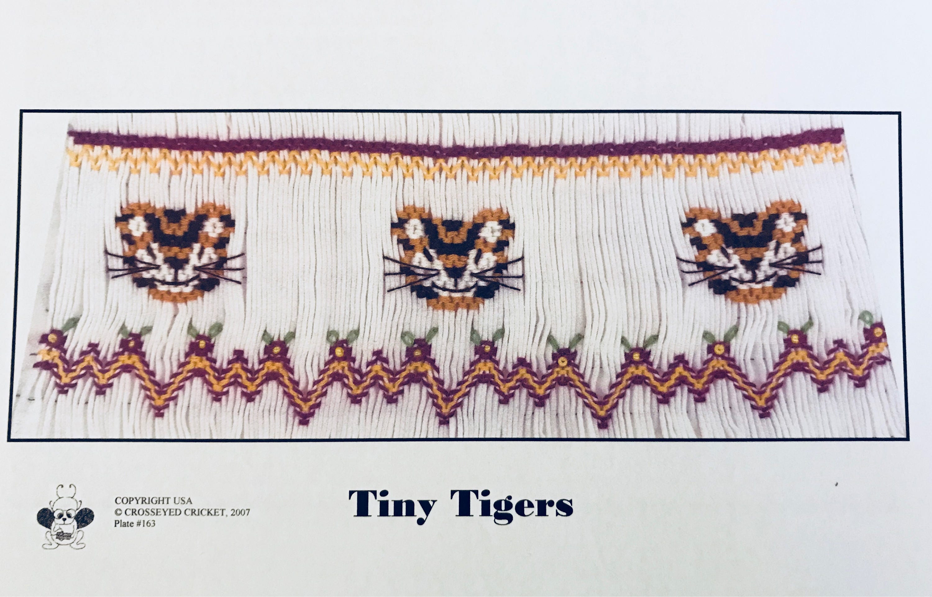 Smocking Plate by Crosseyed Cricket Tiny Tigers - Etsy