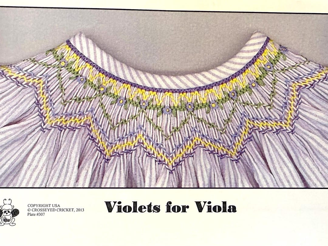 Smocking Plate by Crosseyed Crickets "violets for Viola” , Bishop ...