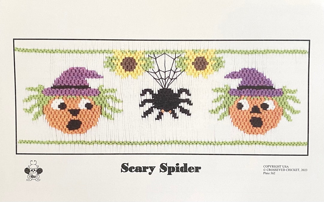 Smocking Plate Scary Spider by Crosseyed Cricket, Pumpkin Smocking ...
