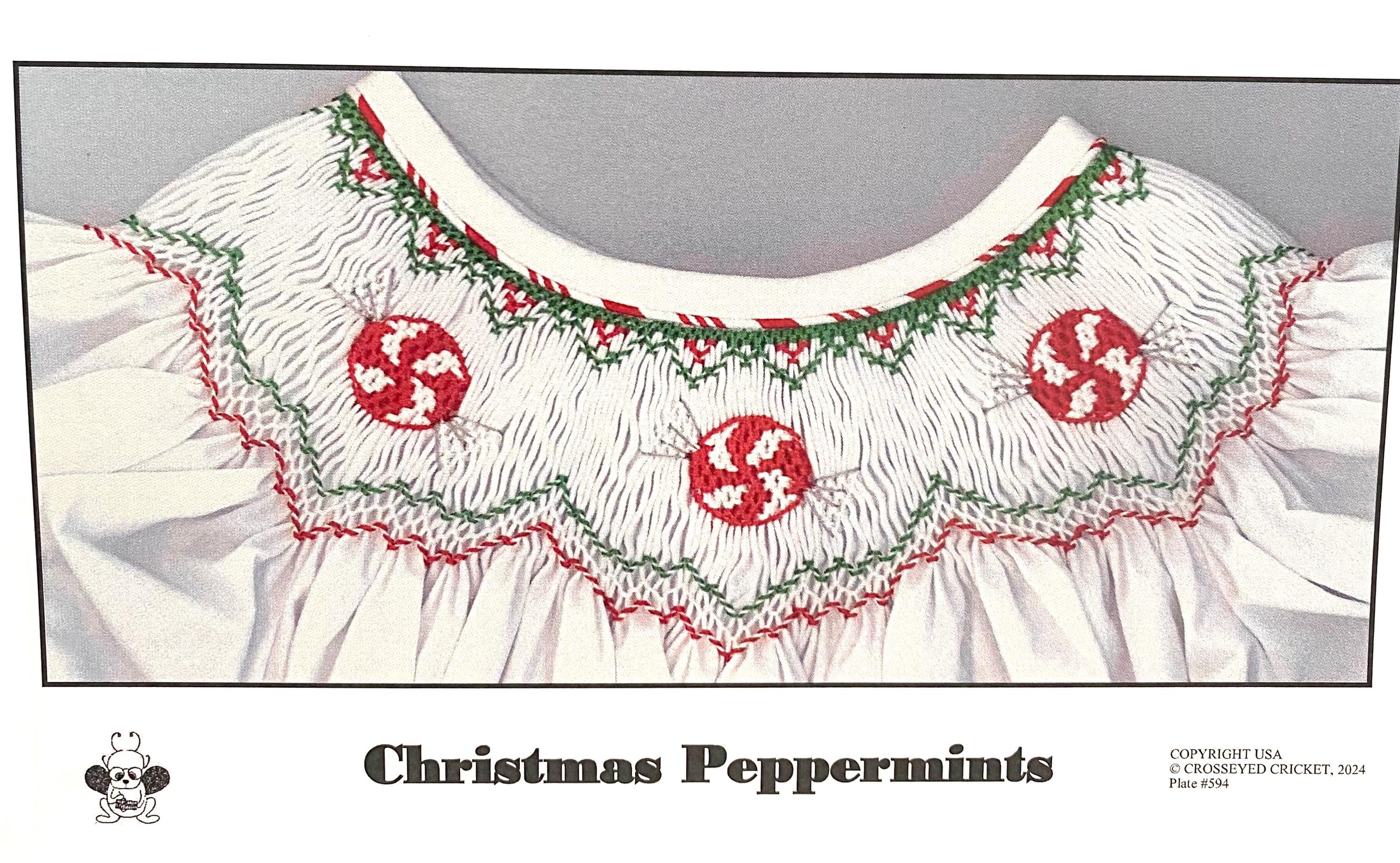Smocking Plate by Crosseyed Cricket Christmas Peppermints Bishop ...