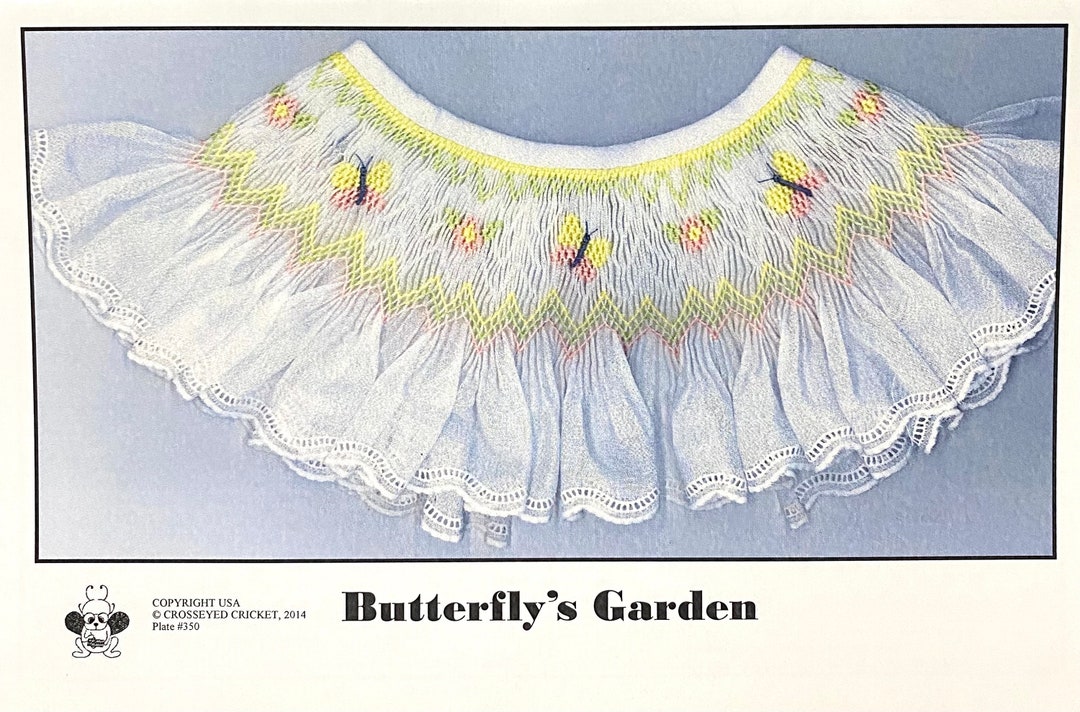 Smocking Plate by Crosseyed Crickets "butterfly’s Garden”, Butterfly ...