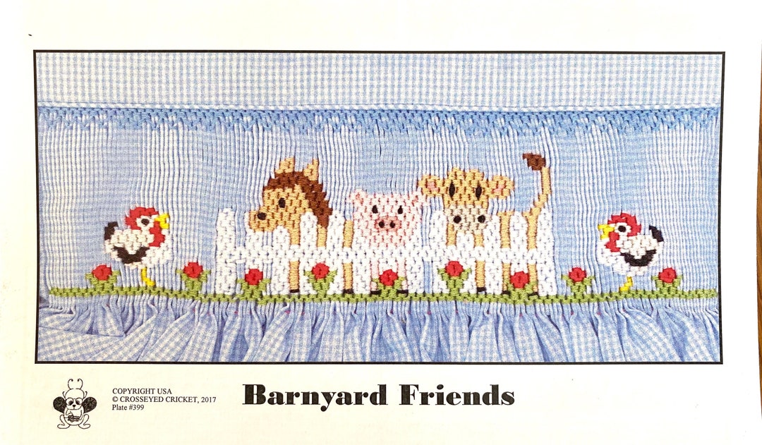 Barnyard Friends Smocking Plate by Crosseyed Cricket - Etsy
