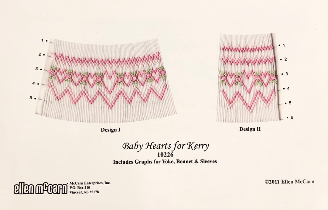 Smocking Plate "baby Hearts for Kerry" 10226 by Ellen Mccarn - Etsy