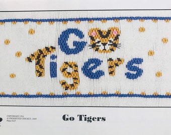 Smocking Plate by Crosseyed Cricket Go Tigers - Etsy