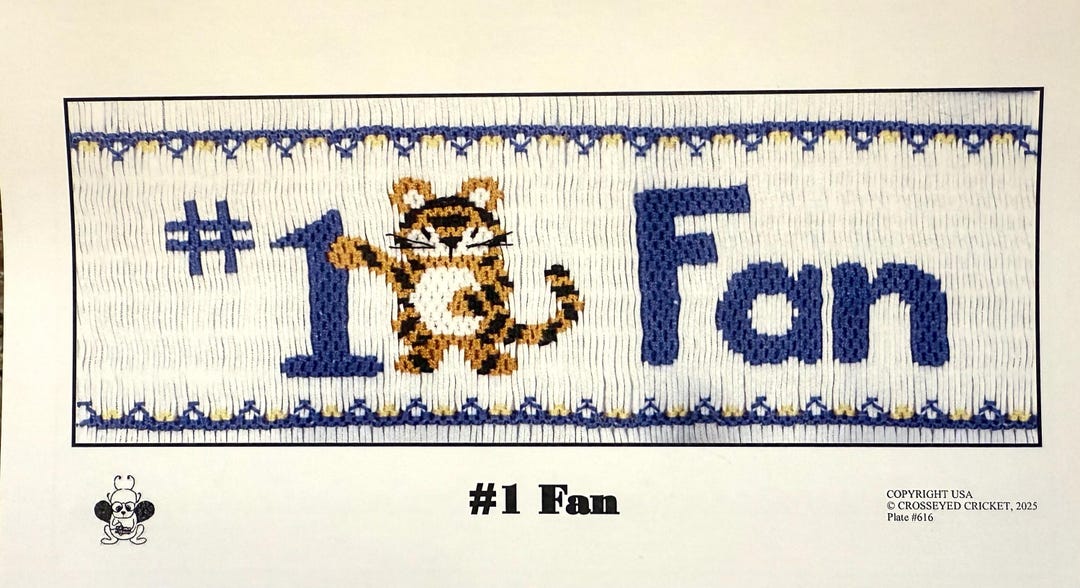 Smocking Plate by Crosseyed Cricket #1 Fan, Tiger Smocking - Etsy