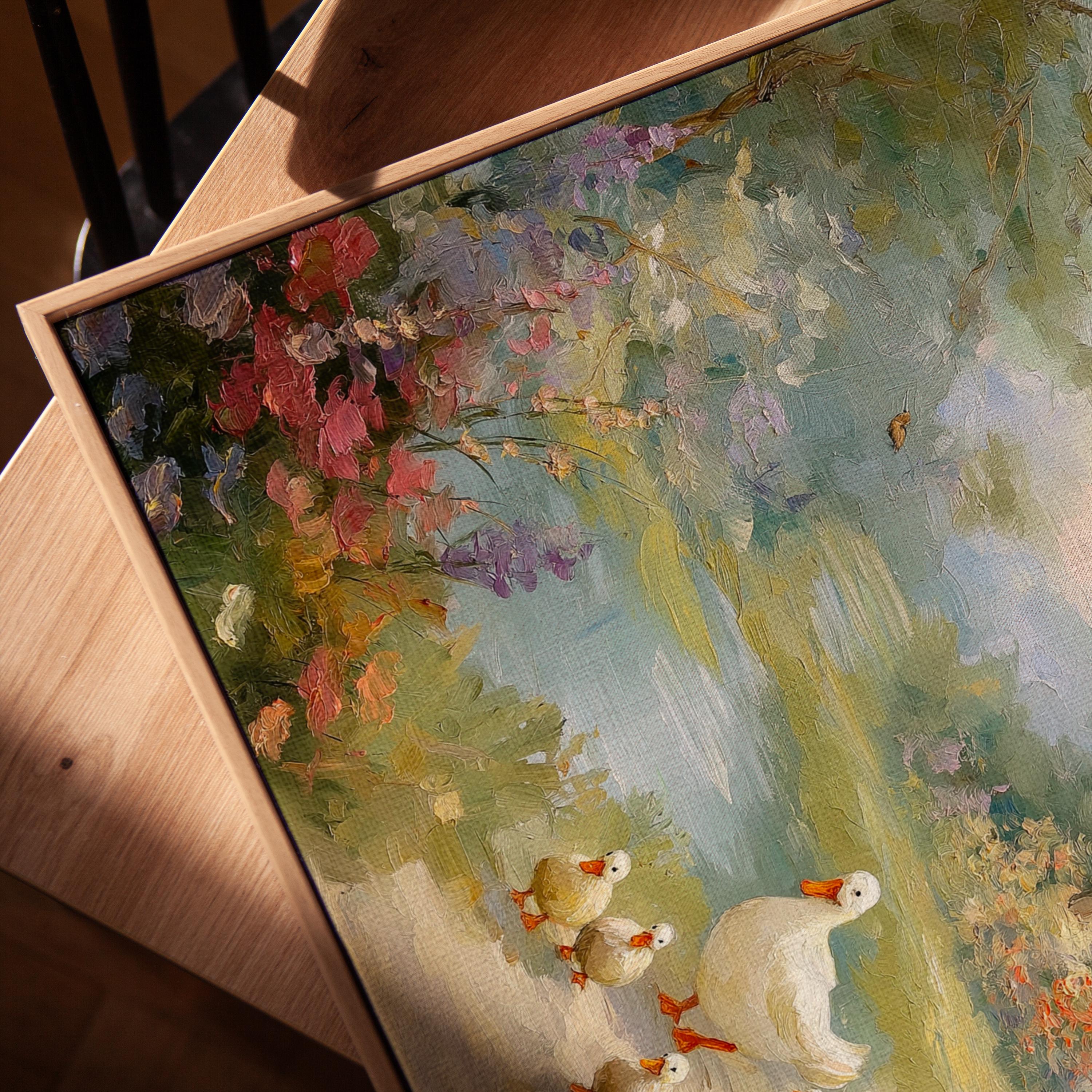 Cottagecore Duck Family Print – Vintage Style Oil Painting, Whimsical ...